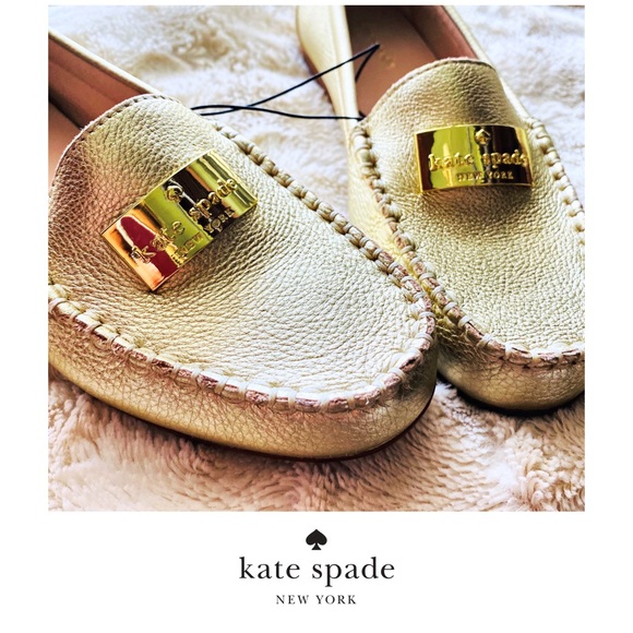 kate spade | Shoes | Kate Spade Gold Corrie Deck Loafer Nwt | Poshmark